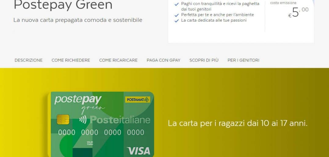 Postepay Green: come funziona e quanto costa la nuova carta prepagata ...